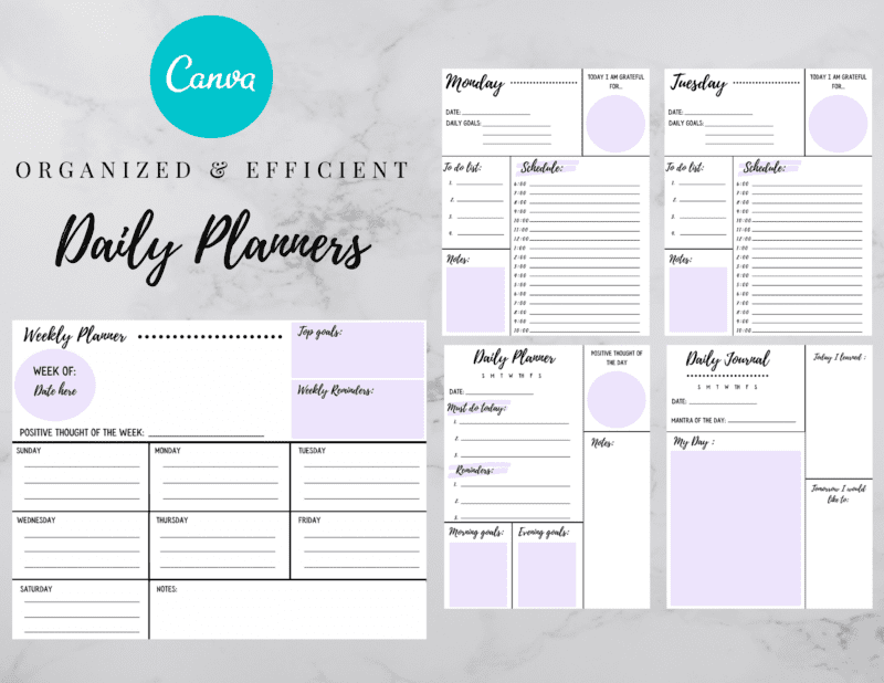 Purple Daily Planner Templates – Wander Off The Beaten Path